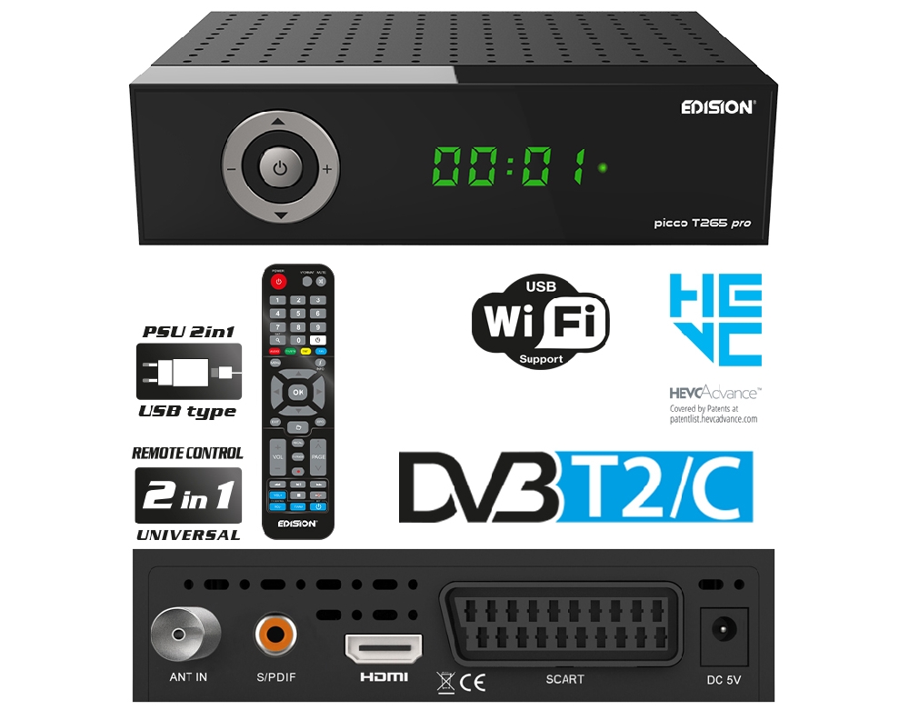 RECEIVERS / TERRESTRIAL / CABLE / PICCO T265 pro HD